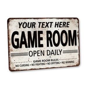 Custom Game Room Sign Family Room Decor Rec Room Sign Card Room Pool ...