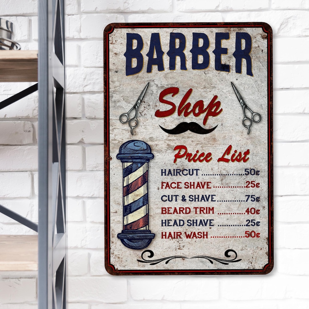 Barber Shop Sign, Metal Signs, Barber Shop Decor, Barber Gifts ...