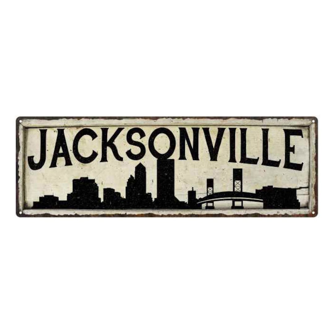 Jacksonville Sign, Jacksonville City Sky Line Silouette Wall Decor Sign ...