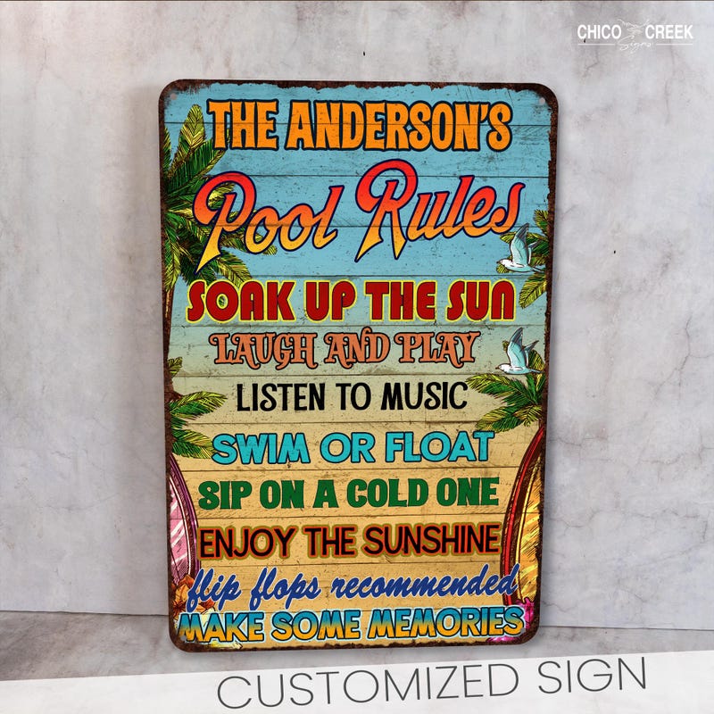 Pool Rules - Etsy