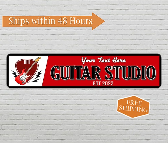 Custom Guitar Studio Decor Sign Music Studio Decor Guitar | Etsy