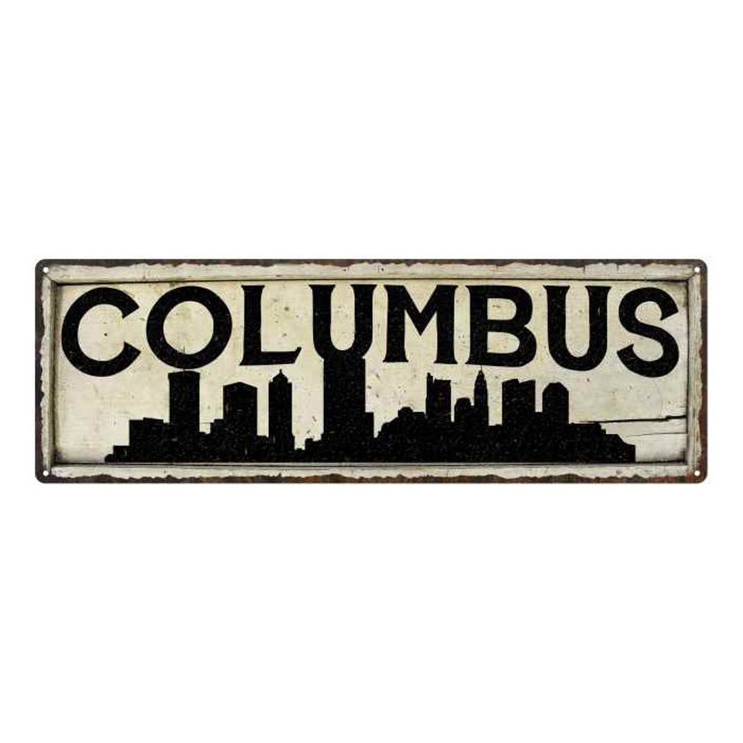 Columbus Sign, Columbus City Sky Line Silouette Chic Wall Decor, Ohio ...