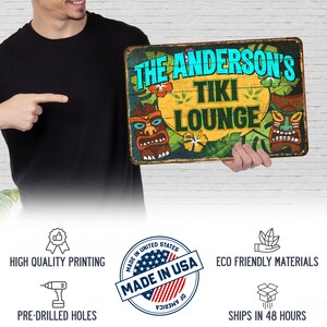 Tiki Lounge Sign Beach Sign Tiki Bar Custom Name Beach House Décor ...