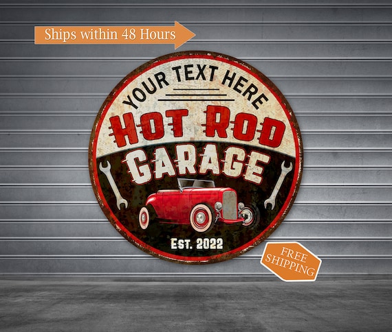 Personalized Hot Rod Garage Sign Garage Sign Auto Shop - Etsy