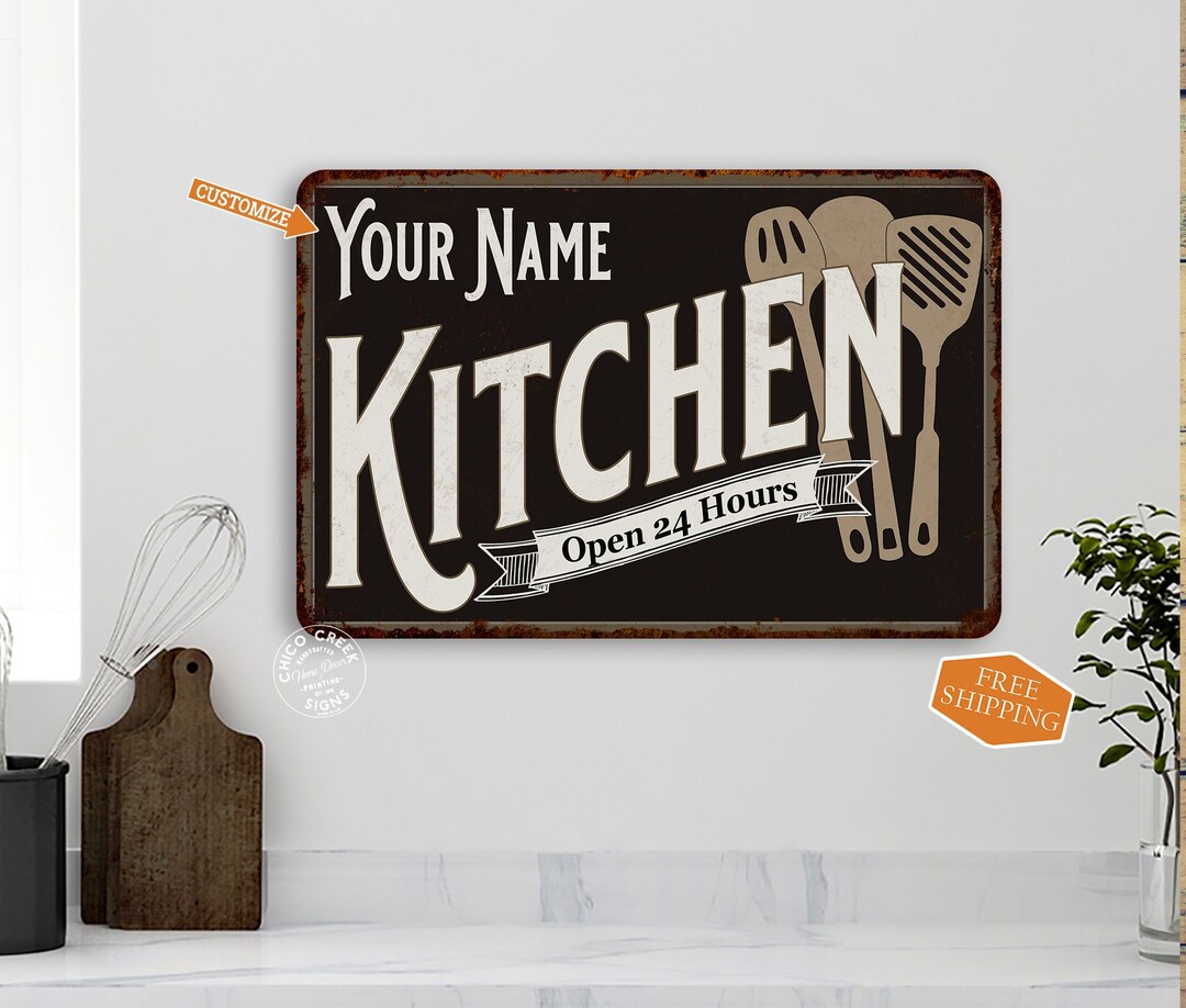Personalized Kitchen Sign Gift for Mom Kitchen Decor Decorative Signs ...