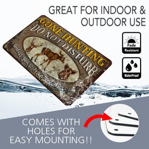 Gone Hunting Sign, Hunting Sign, Rustic Sign, Cabin Decor, Gift for Him ...