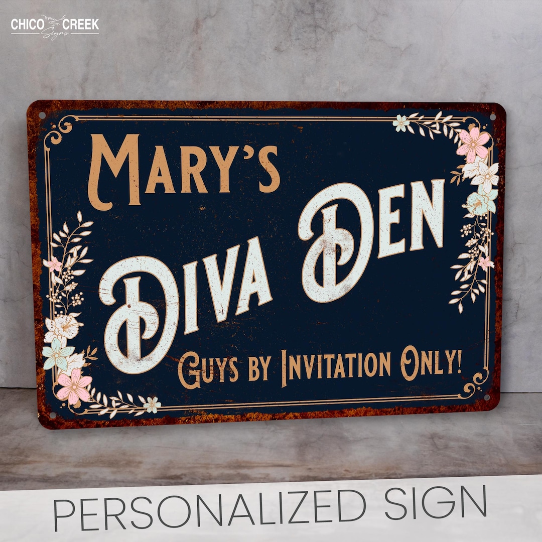 Personalized Diva Den Sign, Diva, Gift for Her, Mothers Day Gift, Gift ...