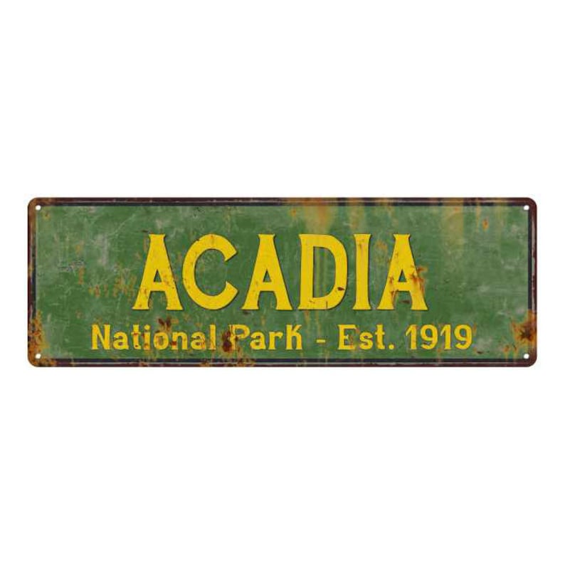 Acadia Sign Acadia National Park Rustic Sign Cabin RV Wall - Etsy