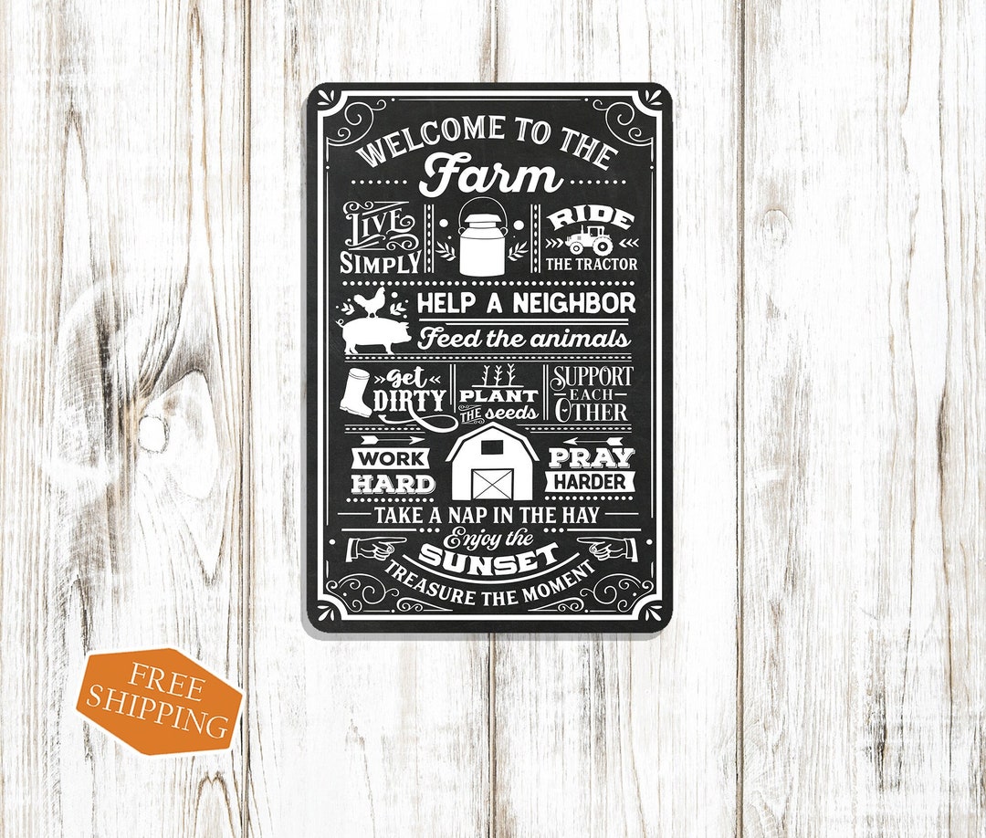 Welcome to the Farm Sign, Farm Life Sign, Faith Love, Farmhouse Sign ...
