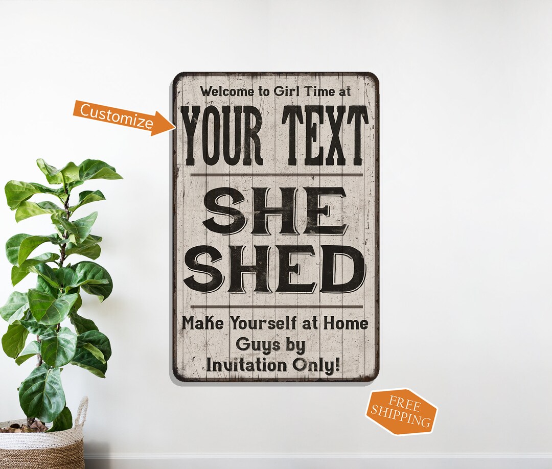 Personalized She Shed Sign, Your Name, Custom Lady Cave Diva Den Decor ...