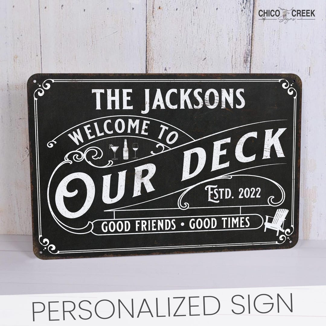 Personalized Welcome to Our Deck Sign, Deck Signs, Outdoor Sign, Gift ...