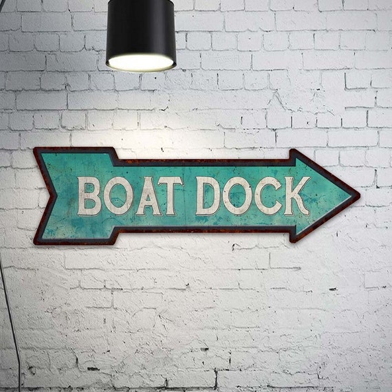 Boat Dock Sign Boat Dock Right Arrow Sign Vintage Looking - Etsy