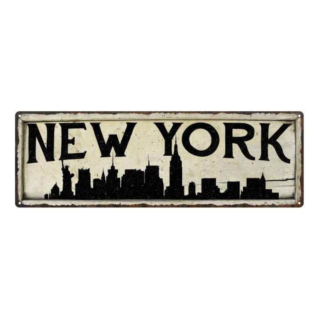 New York City Sign, New York Sky Line Silouette Sign, Chic NYC Wall ...