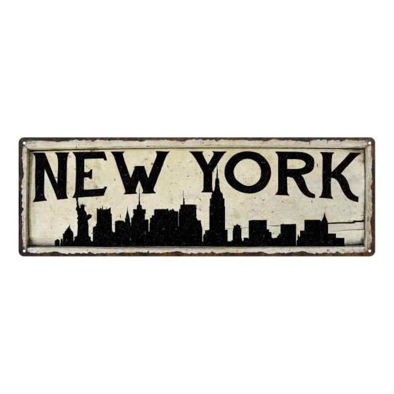 New York City Sign New York Sky Line Silouette Sign Chic NYC - Etsy
