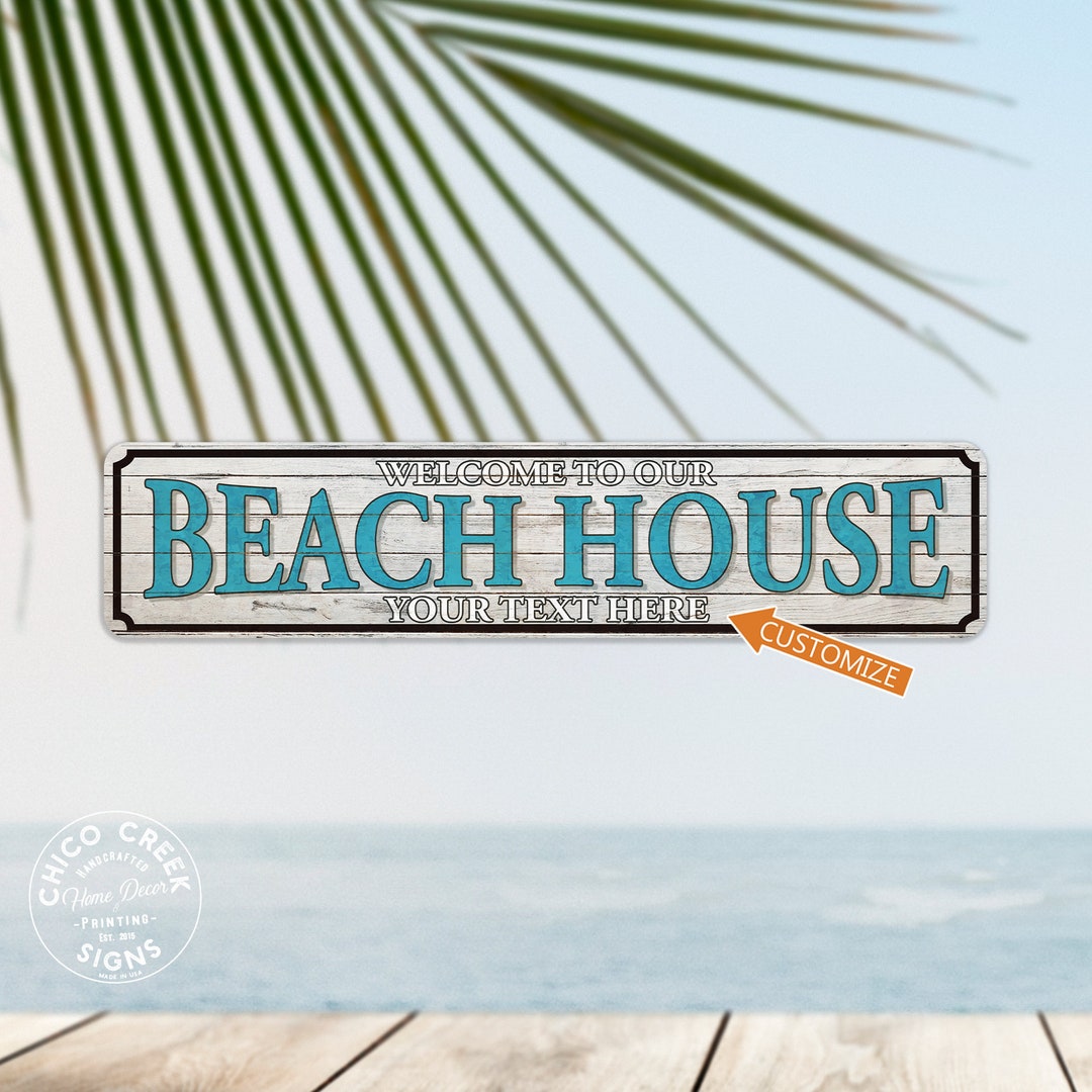 Personalized Beach House Sign, Beach Home Family Decor, Beach Theme ...
