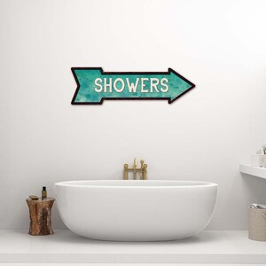 Showers Sign, Showers Right Arrow Sign, Vintage Looking Showers Sign ...