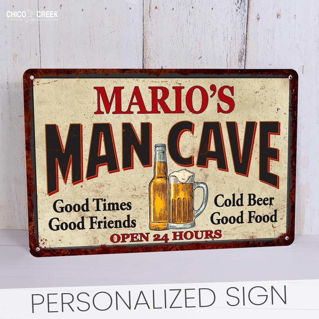 Custom Man Cave Sign, Personalized Signs, Man Cave Decor, Man Cave Wall ...