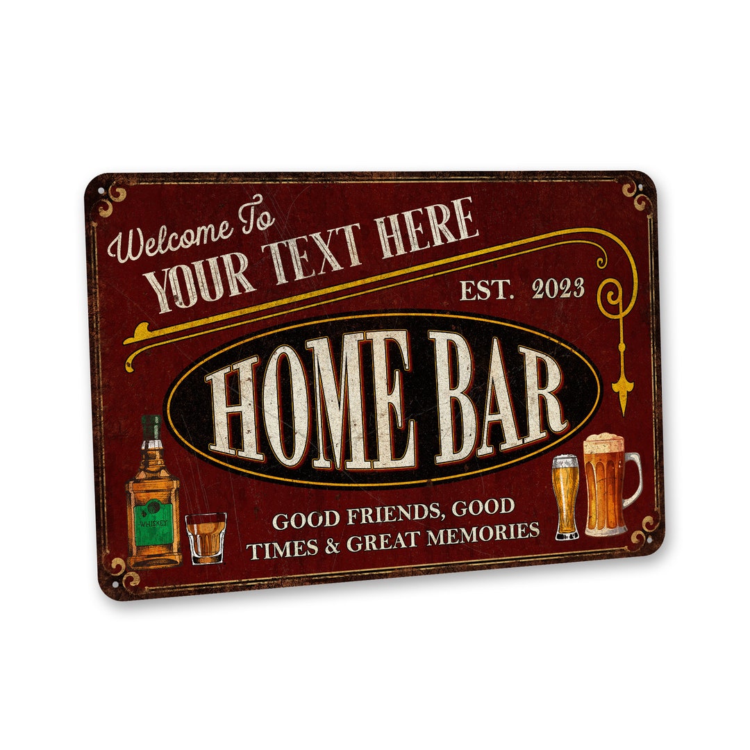 Personalized Home Bar Sign Custom Bar Sign Personalized Bar Decor Man ...