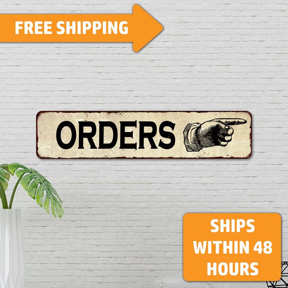 Orders Right Hand Pointer Sign Order Here Vintage Rustic Look - Etsy