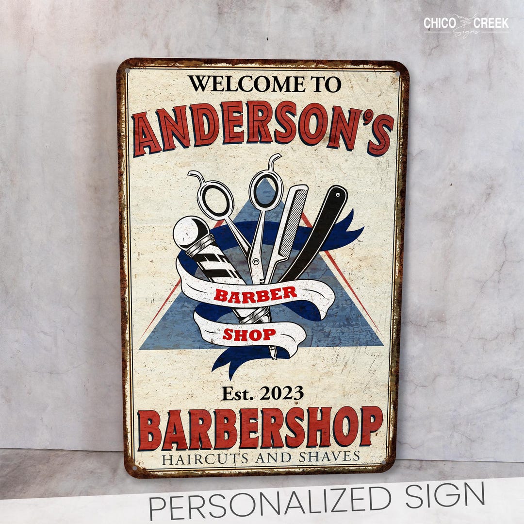 Personalized Sign, Custom Barber Sign, Barber Gifts, Gift for Him ...