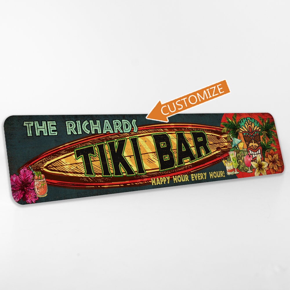 Custom Tiki Bar Sign Backyard Decor BBQ Barbeque Patio - Etsy