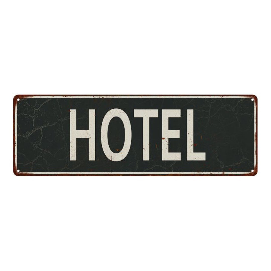Hotel Sign, Vintage Looking Shabby Chic Motel Sign, Bed and Breakfast ...