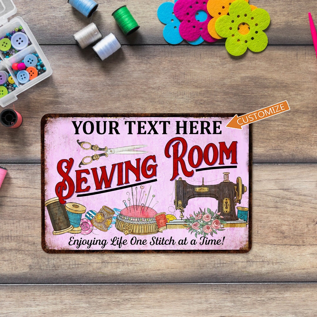 Custom Sewing Room Sign Craft Room Decor Sewing Wall Art Sewing Machine ...