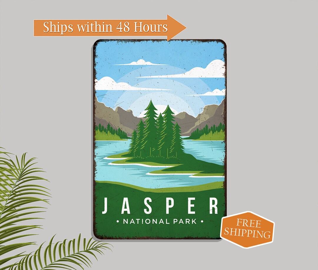 Jasper National Park Sign, Rustic Looking Wall Decor, Cabin Decorative ...