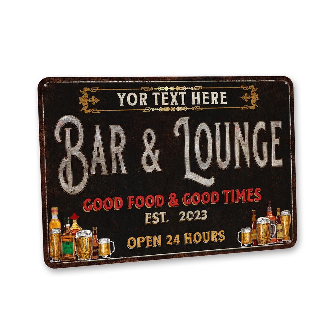 Personalized Bar & Lounge Sign, Bar Gifts, Gift for Him, Gift for Her ...