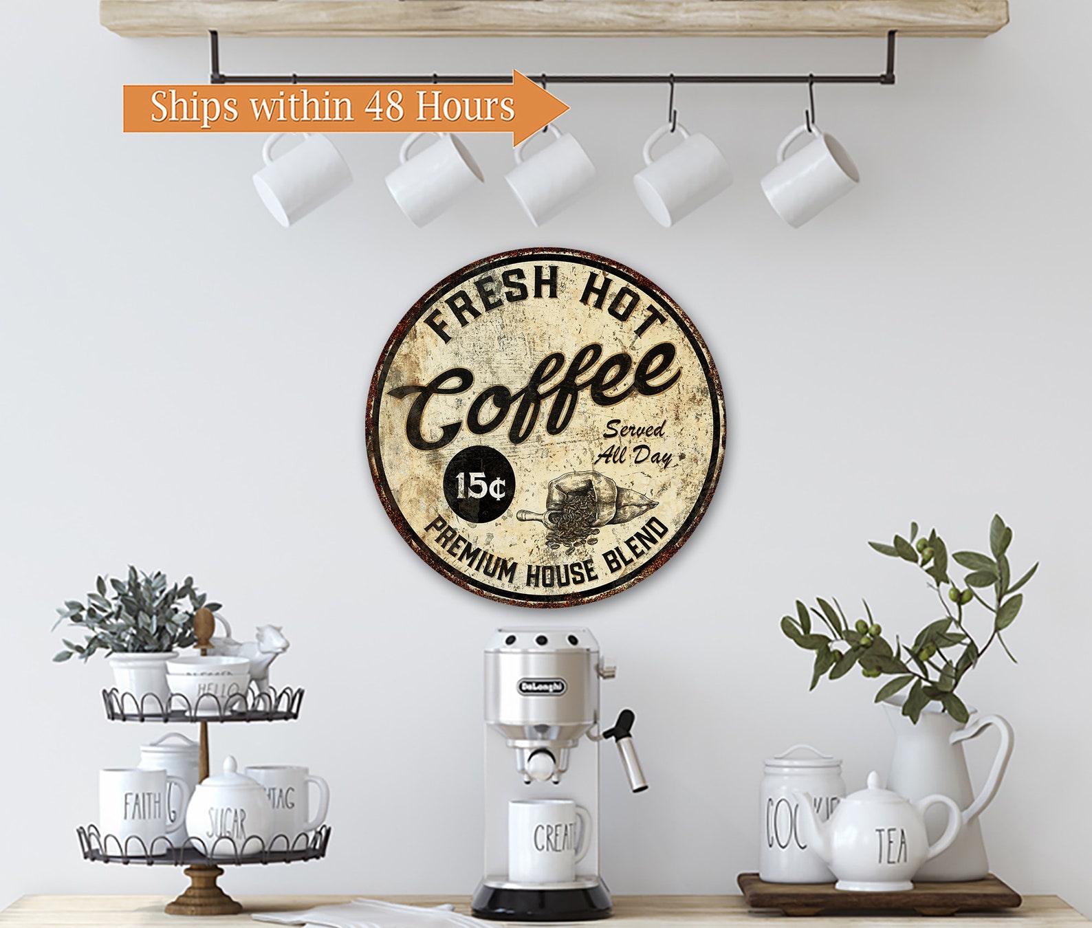 Fresh Hot Coffee Sign Coffee Bar Coffee Shop Decor Cafe - Etsy