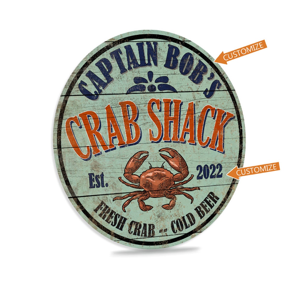 Personalized Crab Shack Sign, Seafood, Fish Lobster, Crab Leg, Kitchen ...
