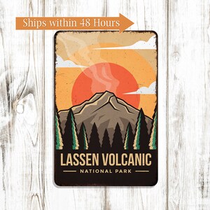 Lassen Volcanic National Park Sign, Rustic Looking Wall Decor, Cabin ...