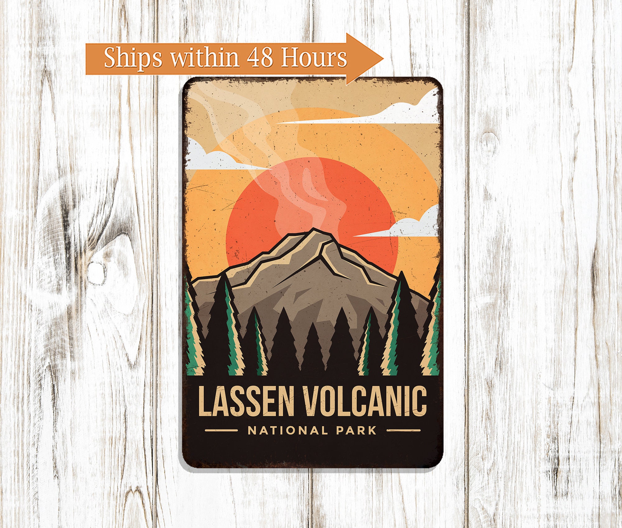 Lassen Volcanic National Park Sign Rustic Looking Wall Decor | Etsy