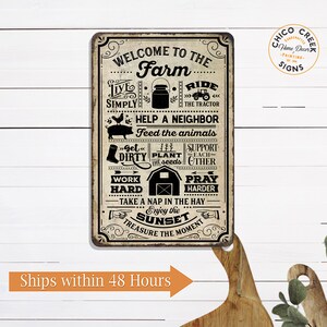 Welcome to the Farm Sign, Farm Life Sign, Faith Love, Farmhouse Sign ...