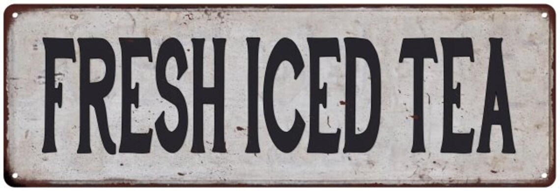 FRESH ICED TEA Sign Vintage Look Rustic Tea Sign Chic Retro - Etsy