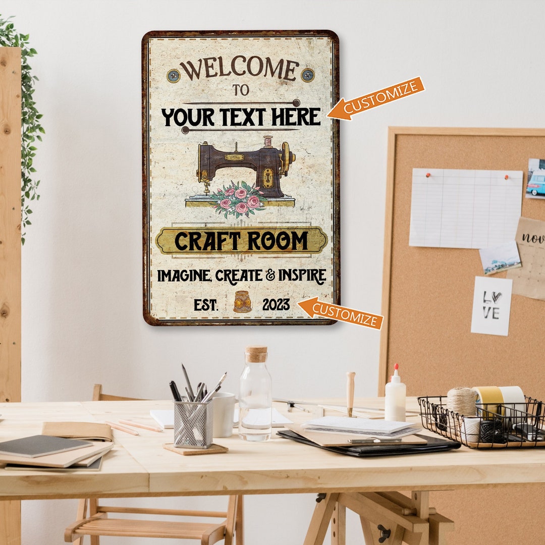 Personalized Craft Room Sign Sewing Room Decor Craft Wall Art Sewing ...