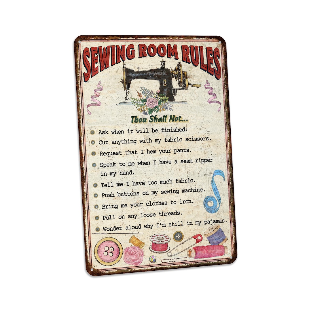 Sewing Room Rules Sign, Sewing Room Decor, Gift for Her, Sewing Gifts ...