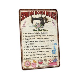 Sewing Room Rules Sign, Sewing Room Decor, Gift for Her, Sewing Gifts ...
