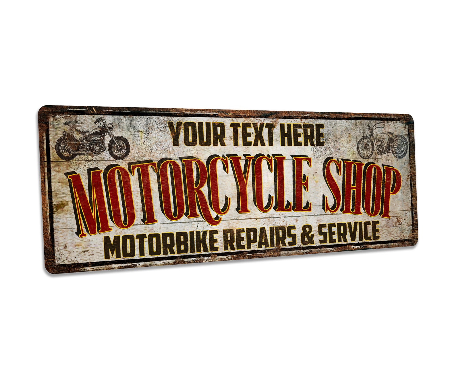 Personalized Motorcycle Shop Garage Sign Mechanic Repair Motorbike Man ...