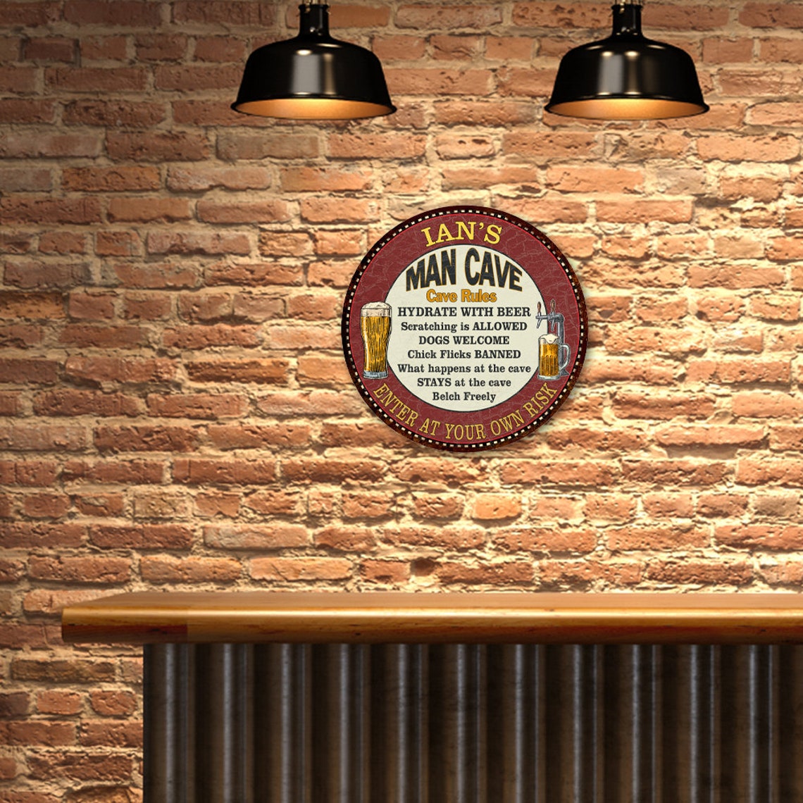 Personalized Man Cave Sign Garage Shop Decor Mancave Rules - Etsy