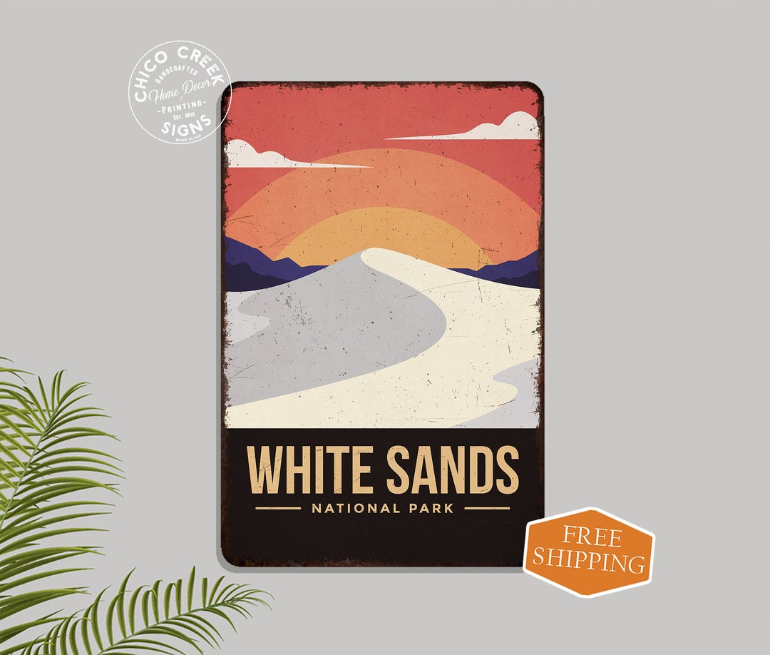 White Sands National Park Sign, Rustic Looking Wall Desert Decor, Cabin ...