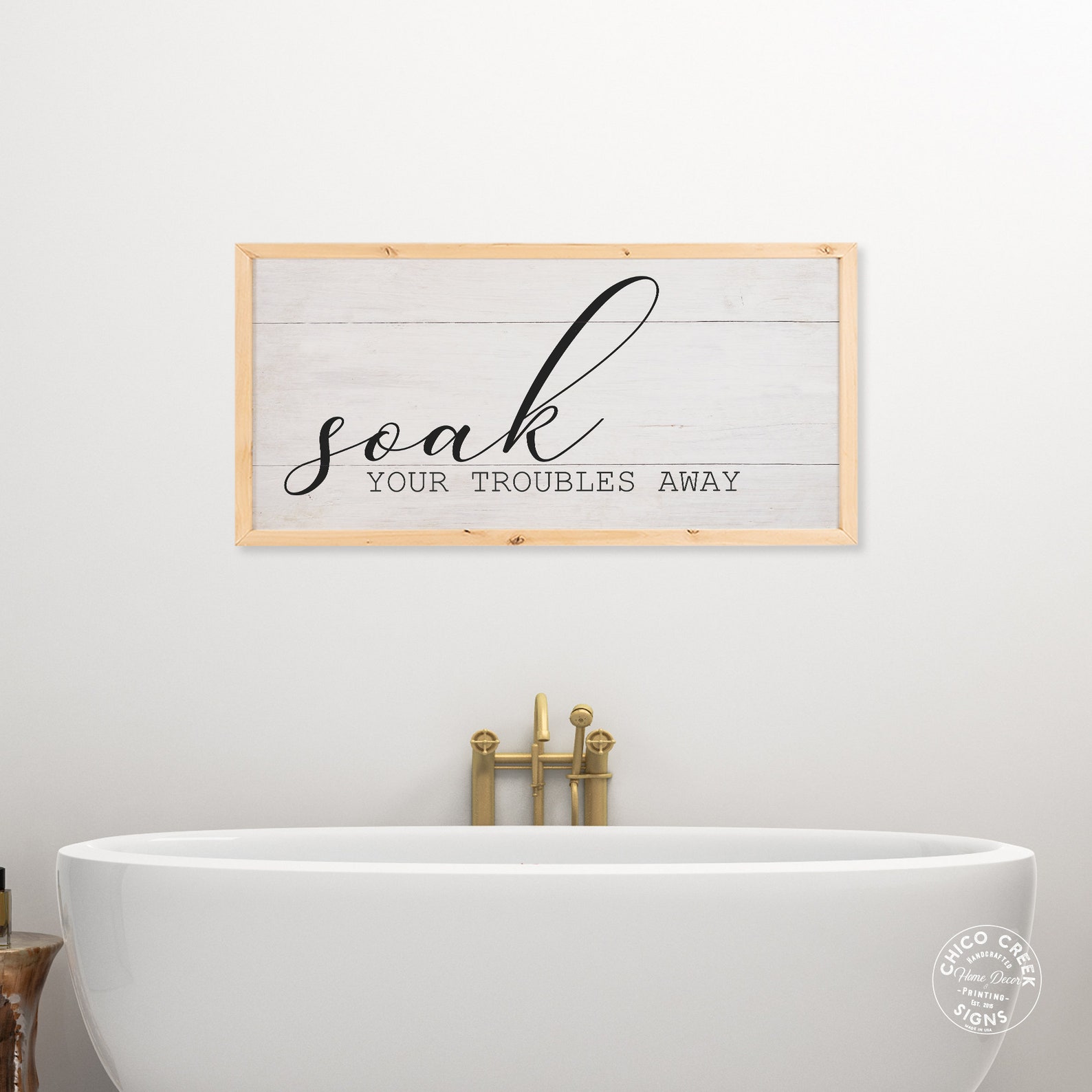 Soak Your Troubles Away Bath Sign Cute Bathhose Decor - Etsy