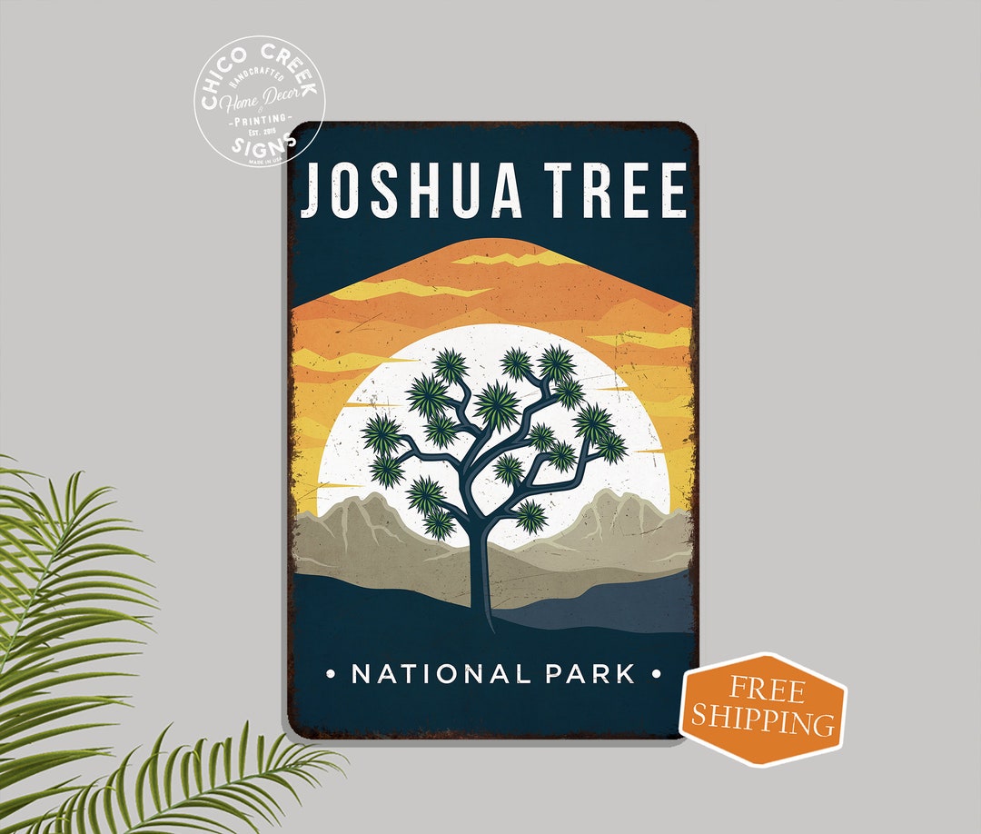 Joshua Tree National Park Sign, Rustic Looking Wall Decor, Cabin ...