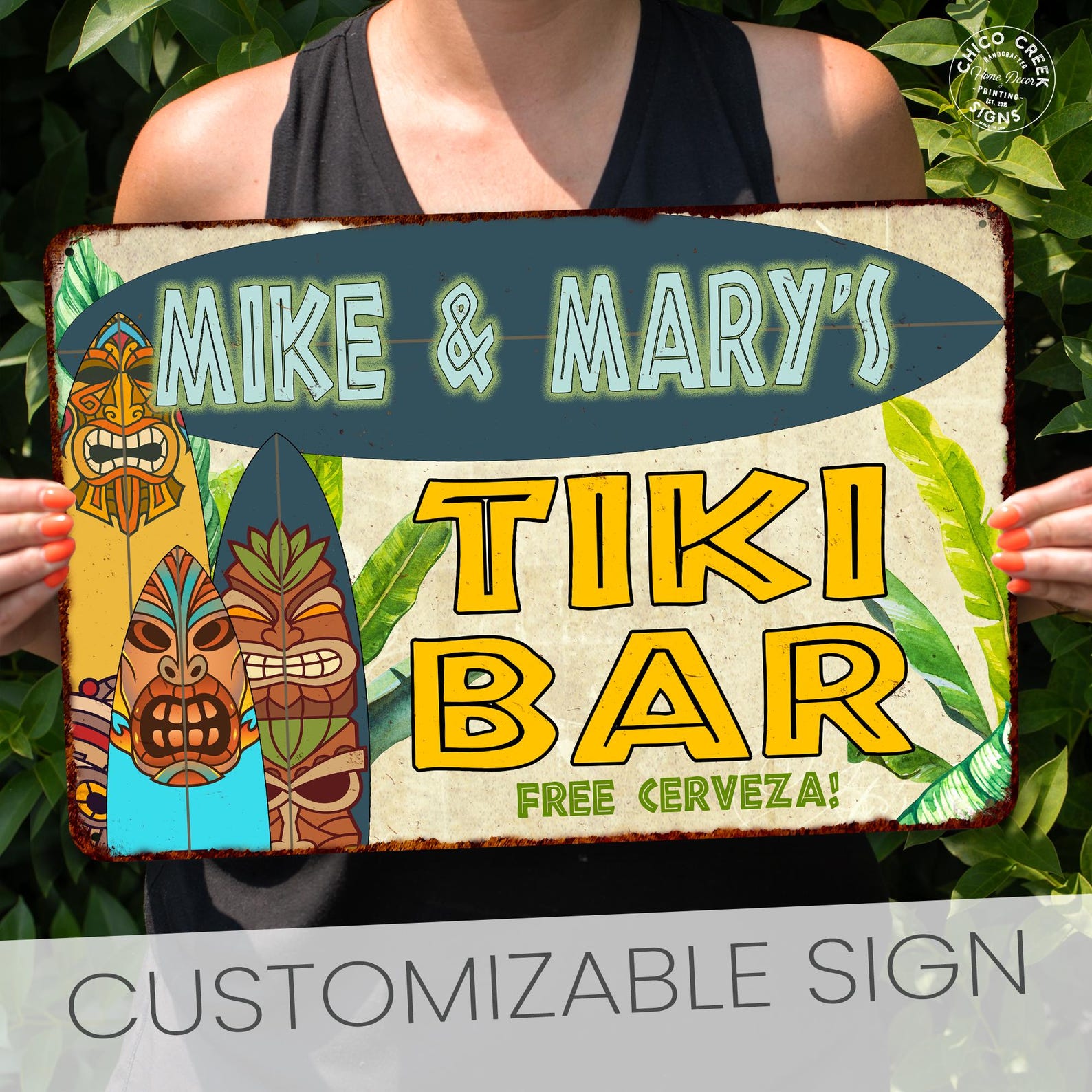 Custom Tiki Bar Sign for Home Bar, Restaurant Sign, Tiki Decor, Tiki ...