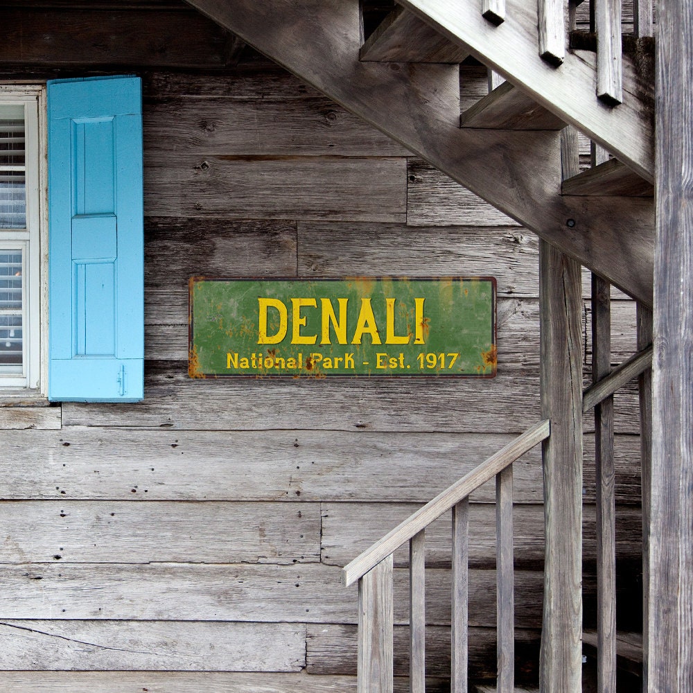 Denali Sign Denali National Park Rustic Sign Cabin RV Wall - Etsy