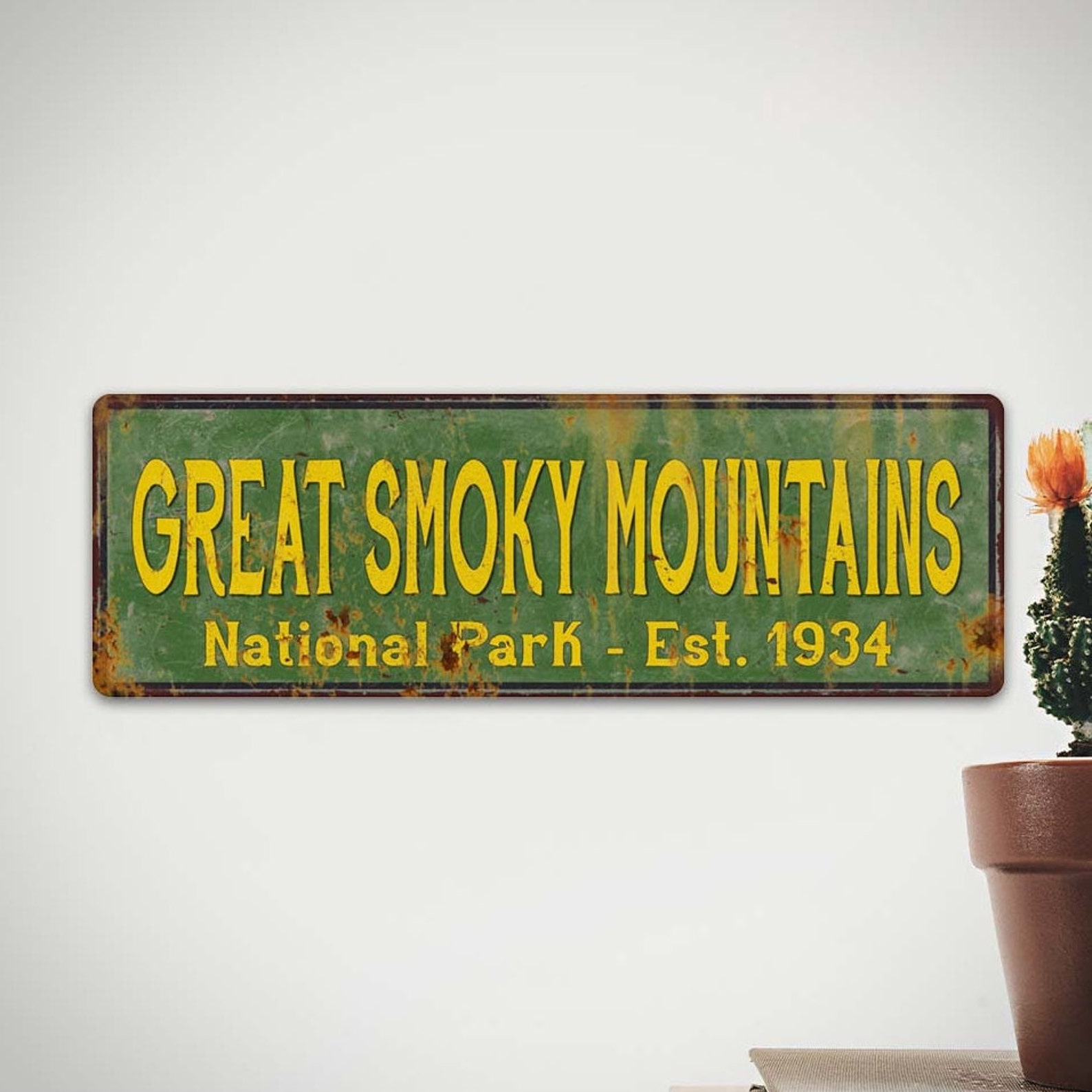 Great Smoky Mountains Sign National Park Rustic Sign Camping - Etsy