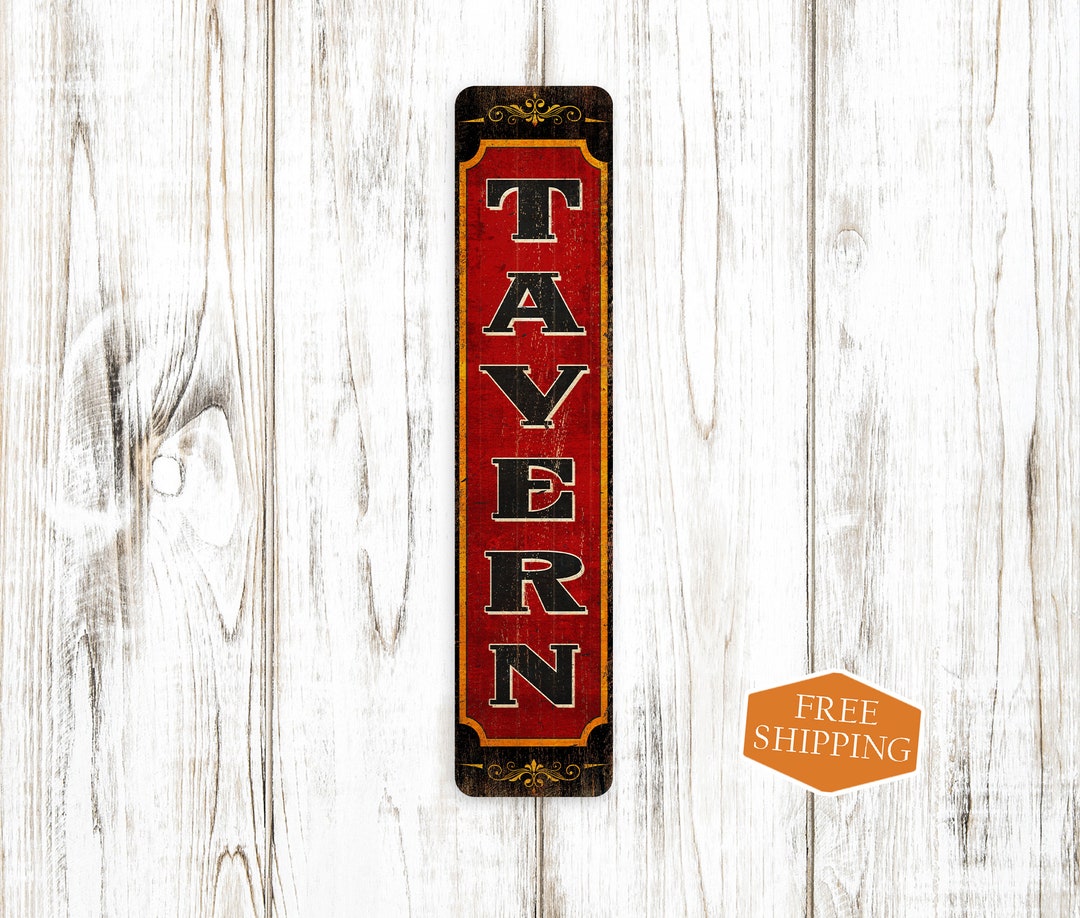 Tavern Bar Sign, Pub Saloon Decor, Alcohol, Home Bar Kitchen Gift Sign ...