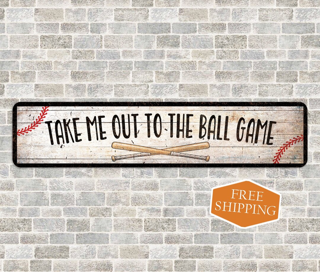 Take Me Out to the Ball Game Sign, Baseball Decor, Metal Sign, Ballpark ...