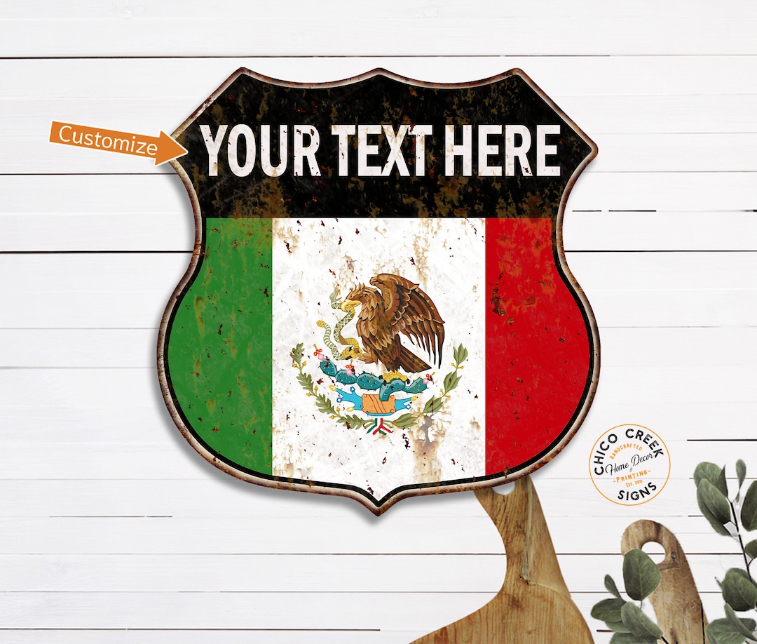 Personalized Mexican Flag Sign, Your Name Tu Nombre Familia, Bandera ...
