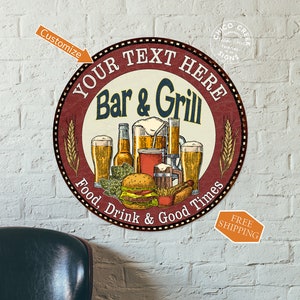 Personalized Bar and Grill Sign, Outdoor Bar, Patio Bar, Outdoor ...